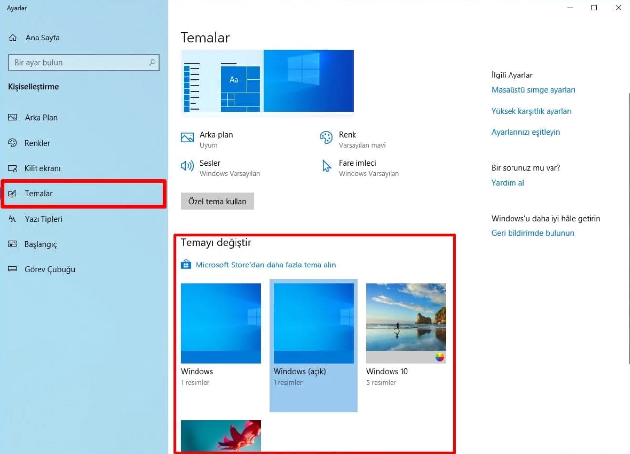 Windows 10 Tema Değiştirme - Bilgisayarınızı Yeniden Tasarlayın ...